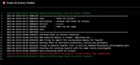 Error Operation Returned An Invalid Status Code Badrequest While Publishing Any Pbix File
