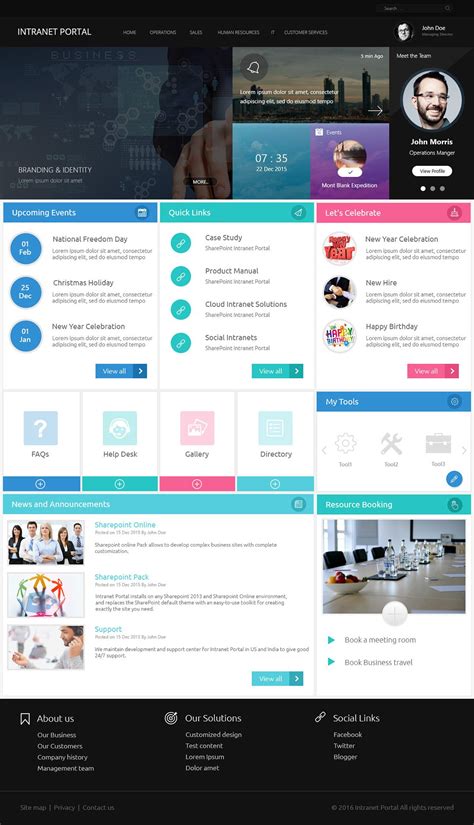 Sharepoint Intranet Portal Mock Up On Behance Web Design Webdesign
