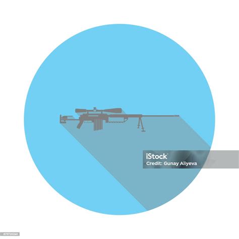 저 격 소총 Cheytac 플랫 아이콘입니다 육군 기호입니다 노트북 캘린더 및 웹 표시 아이콘입니다 애플 리 케이 션에 대 한 아이콘 및 웹사이트 아이콘 다운로드