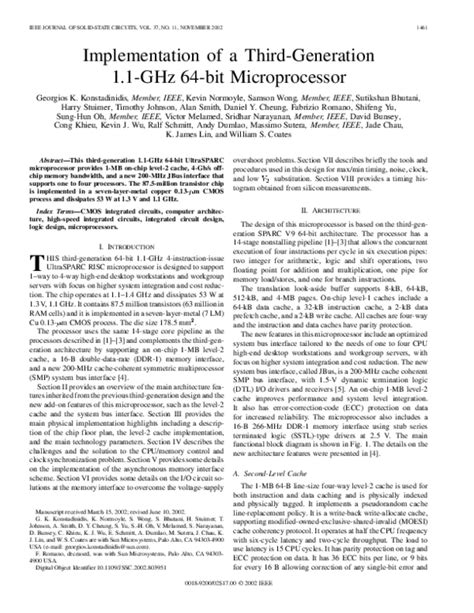 Pdf Implementation Of A Third Generation 11 Ghz 64 Bit Microprocessor