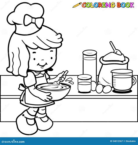 Cook Clipart Black And White Mother Cooking Outline Black And White