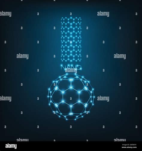 Nanoscience Nanotechnology Concept With Carbon Nanotube And Buckyball