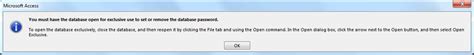 How To Open Access Database Exclusively