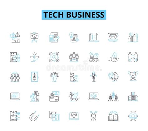 Tech Business Linear Icons Set Innovation Disruption Start Up Automation Software Hardware