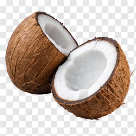 이국적인 창조물을 위한 반쪽 클립아트가 있는 열대 코코넛 여름 과일 트로피컬 디자인 해변 클립 아트 Png 일러스트 및