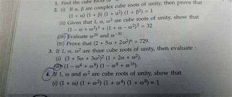 2 i if α β are complex cube roots of unity then prove that 1 α 1 β