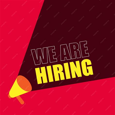 Premium Vector We Are Hiring Banner Template Design With A Megaphone