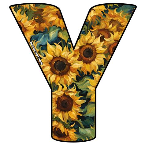 Sunflower Letter Y FontPic