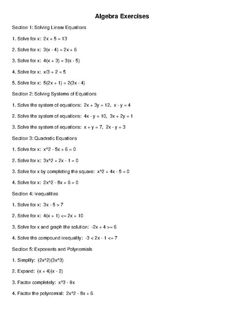 algebra exercises new practice worksheet by dr jones algebra