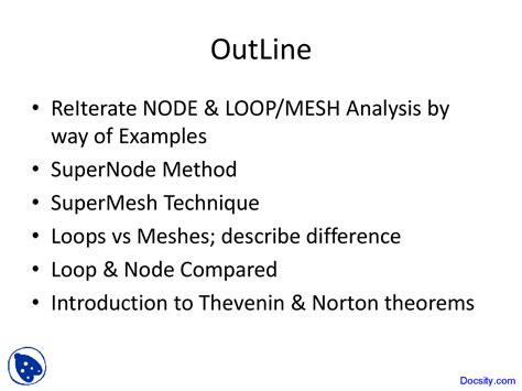 Supernode Method Engineering Circuit Analysis Lecture Slides Docsity
