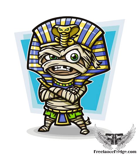 Tiny Cartoon King Tut Freelance Fridge Illustration And Character