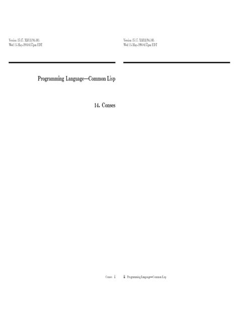 Programming Language Common Lisp 14 Conses Pdf Formalism