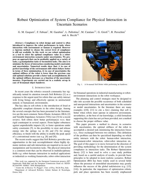 pdf robust optimization of system compliance for physical interaction
