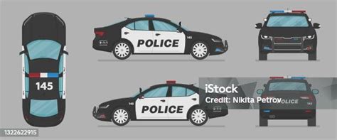 미국 경찰차 다른 면에서 벡터 자동차 측면 보기 전면 보기 백뷰 상단 보기 경찰차에 대한 스톡 벡터 아트 및 기타 이미지 경찰차 벡터 측면 보기 Istock