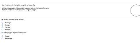 Solved Use The Polygon To The Right To Complete Parts A And