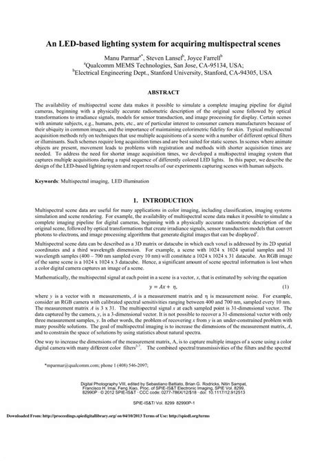 Pdf Led Multispectral Imaging Dokumentips
