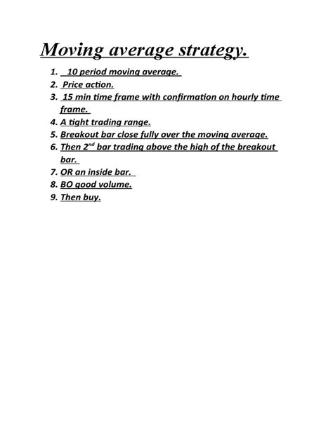 moving average strategy pdf