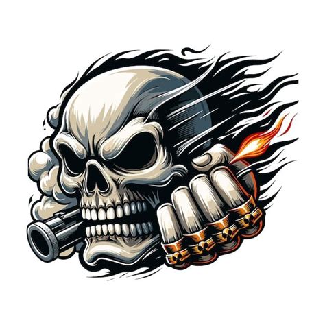 Angry Skull Vector Illustration