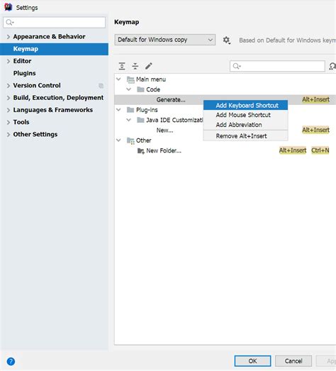 Intellij Idea Keyboard Shortcut Altinsert For Generate Stack Overflow