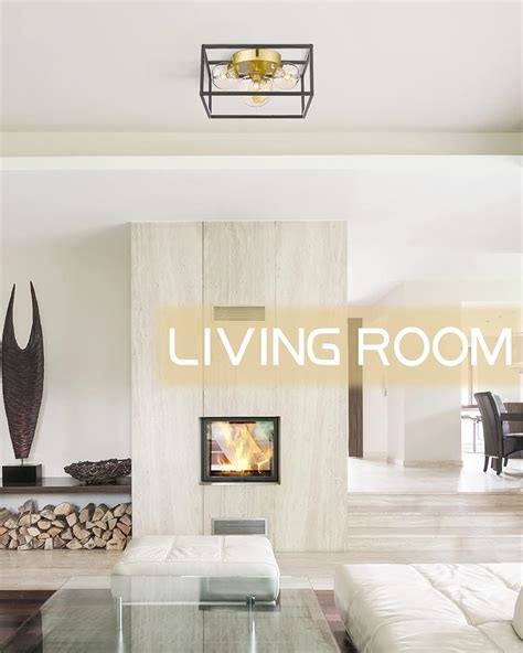 Modern Flush Mount Ceiling Light Fixtures HWH Industrial Metal Cage Close To Ceiling Light 15