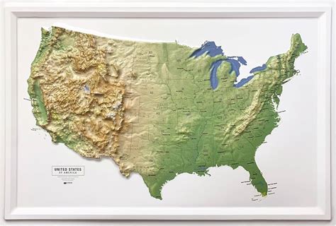 Esquema Del Mapa Del Relieve De Los Estados Unidos