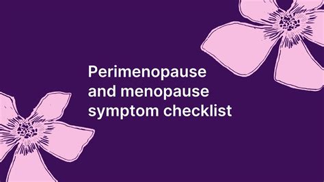 Full List Of Perimenopause Symptoms
