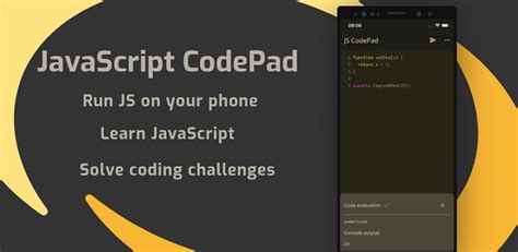 JavaScript Code-Pad Editor&IDE - أحدث إصدار 1.8.12 لتعليم تطبيق Android
