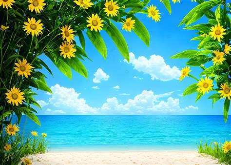 A Beautiful Early Morning On The Summer Beach Background Nature Beach