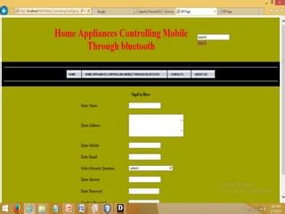 Home Appliances Controlling Mobile Through Bluetooth With Gantt Chart PPTX