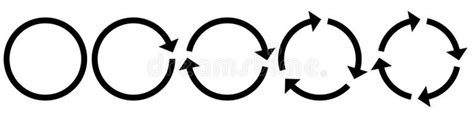 Set Of Circular Arrows Icons Rotational Cycle With Arrows Stock Vector Illustration Of Design