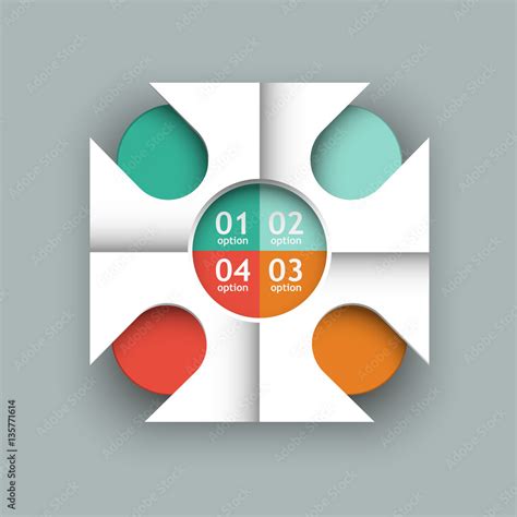 Square Is Divided Into Four Parts Vector Infographics Stock Vector Adobe Stock