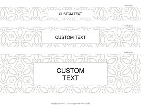Editable Binder Spine Templates 5 Sizes