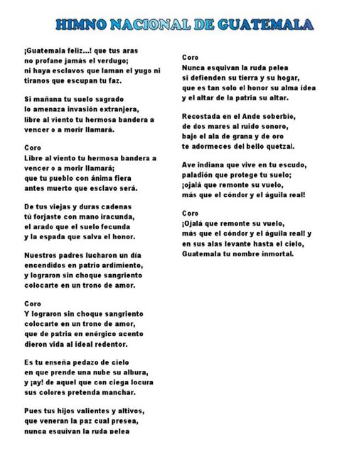 Himno Nacional De Guatemala Pdf