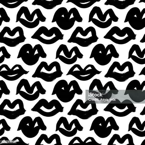 검은 색 페인트 입술 벡터 매끄러운 패턴 추상적인 소녀와 여자의 입 그런지 브러시 스트로크 텍스처 0명에 대한 스톡 벡터 아트 및 기타 이미지 Istock
