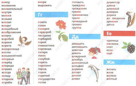 Словарные слова 1 класс | БебиКлад