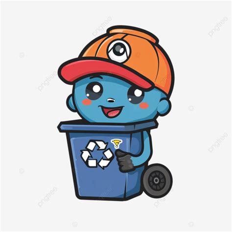 The Mascot Of Cute Ticket As Garbage Collector Kawaii Plastic Entry