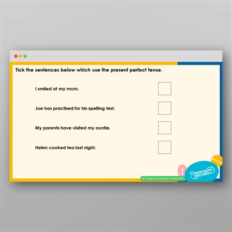 Year 3 Recognising And Using Present Perfect Form In Sentences Teaching Ppt Resource Classroom