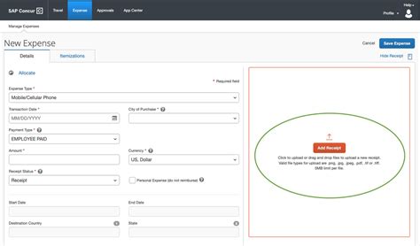 Drag And Drop Receipts Into Three Areas Sap Concur Community