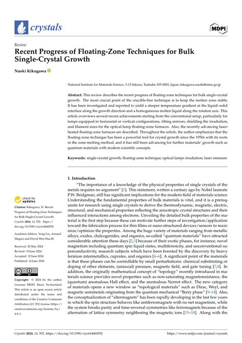 Pdf Recent Progress Of Floating Zone Techniques For Bulk Single Crystal Growth