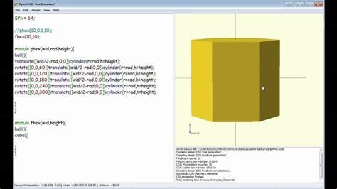 Openscad Simple Hexagon Shape YouTube