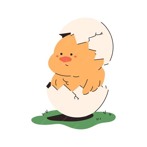 Premium Vector Cute Little Duck In Shell Vector Cartoon Character