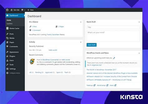 what is the wordpress admin dashboard overview and tips