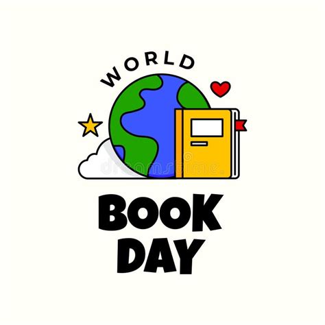World Book Day Illustration With Groovy Style Stock Vector