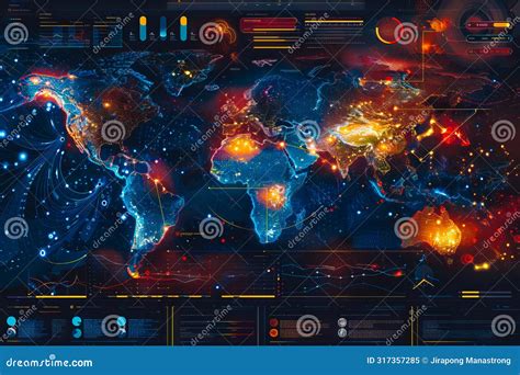 Diagram Scientific Information Futuristic And Technological Dashboard Map Stock Image Image Of