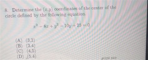 solved 8 determine the x y coordinates of the center of