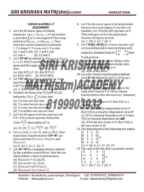 Linear Transformation Pdf