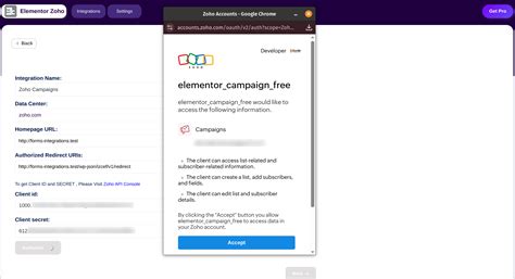 Integrations Of Zoho Campaigns With Elementor Form Wordpress Plugin