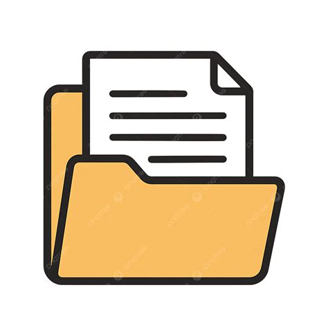Open Folder Icon With A Document Representing File Storage And Management Concepts Folder