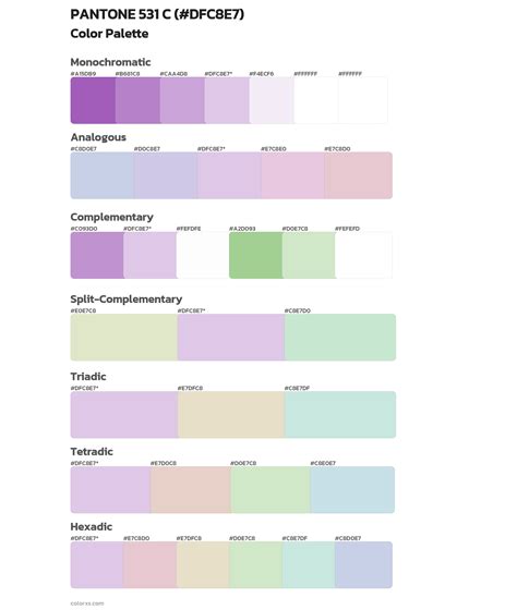 Pantone 531 C Color Palettes