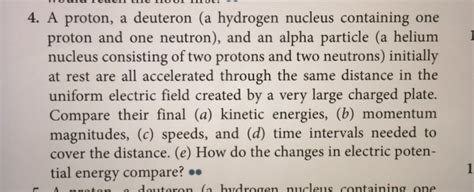 Solved A Proton A Deuteron A Hydrogen Nucleus Containing Chegg Com